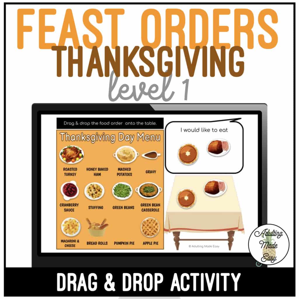 Thanksgiving Feast Orders Drag & Drop Boom Cards