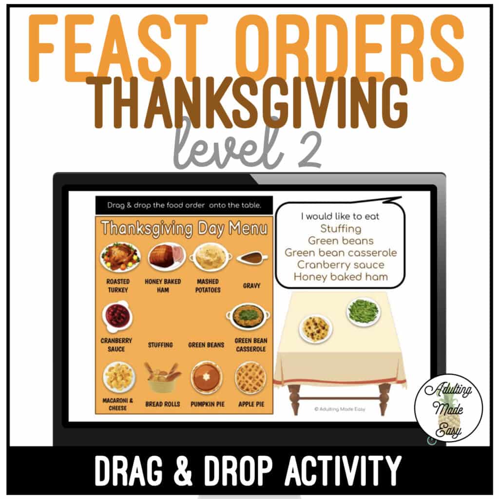 Thanksgiving Feast Orders Drag & Drop Boom Cards