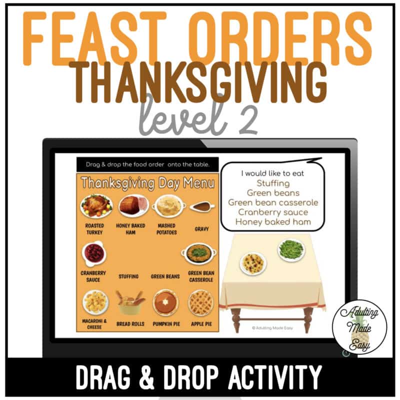 Thanksgiving Feast Orders Drag & Drop Boom Cards