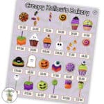 Halloween Bakery Menu Math Addition Worksheets