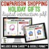 Holiday Gift Comparison Shopping Digital Task Cards