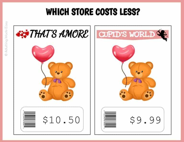 Valentine's Gift Comparison Shopping Digital Task Cards