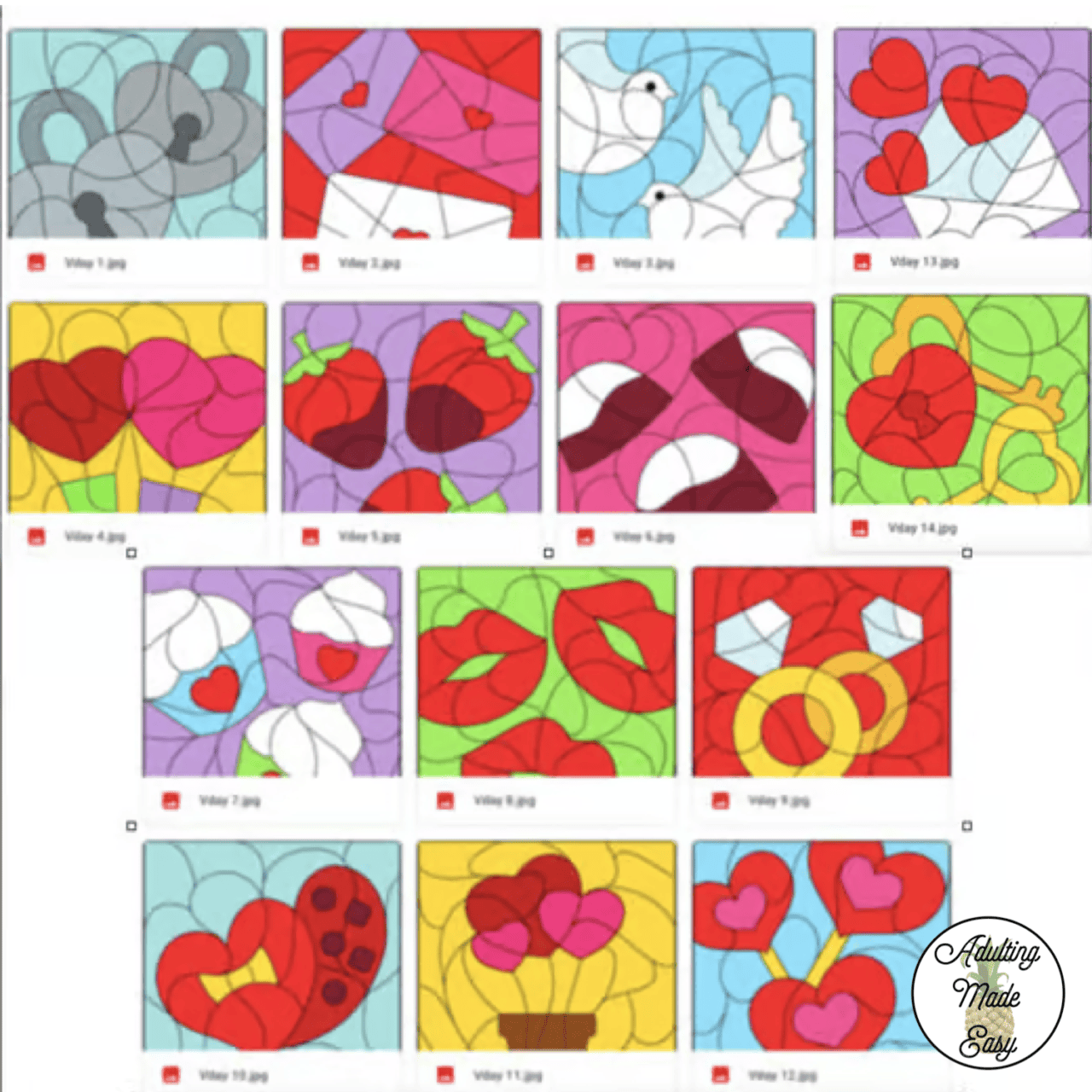 Valentine's Day Color By Price Worksheets
