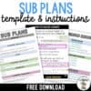 FREE Sub Plan Template for Life Skills Classroom