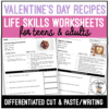 Reading Valentine's Day Recipes Worksheets