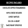 Reading Valentine's Day Recipes Worksheets