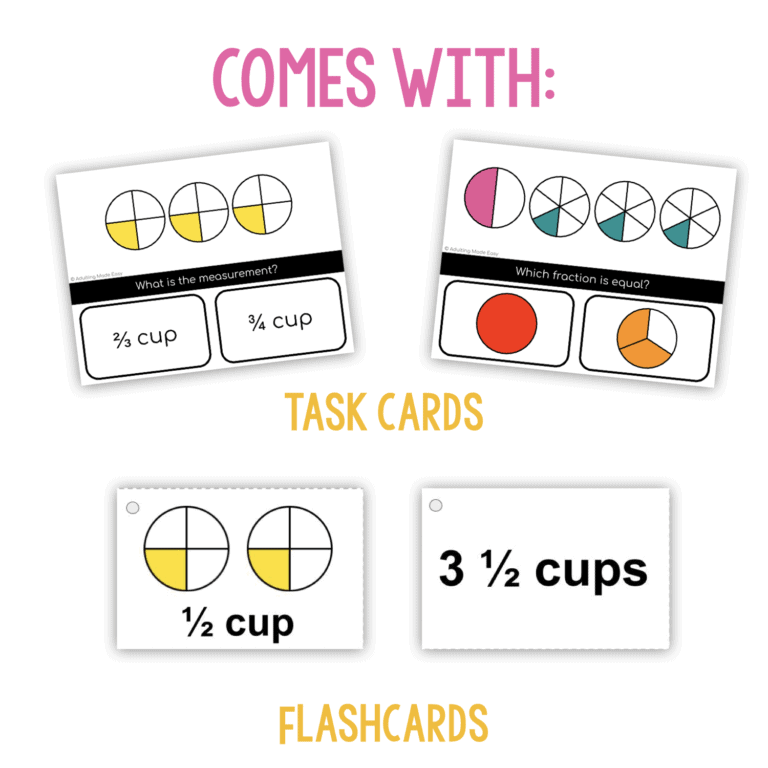 Fraction Measuring Cup Task Box Activity