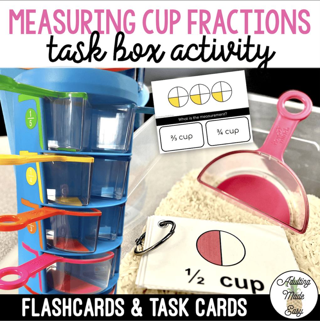 Fraction Measuring Cup Task Box Activity