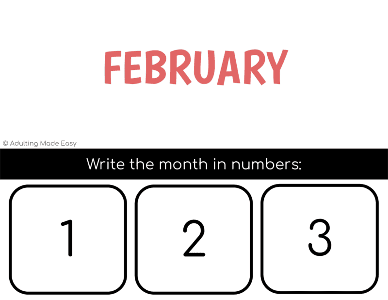 Writing The Month with Numbers Task Cards