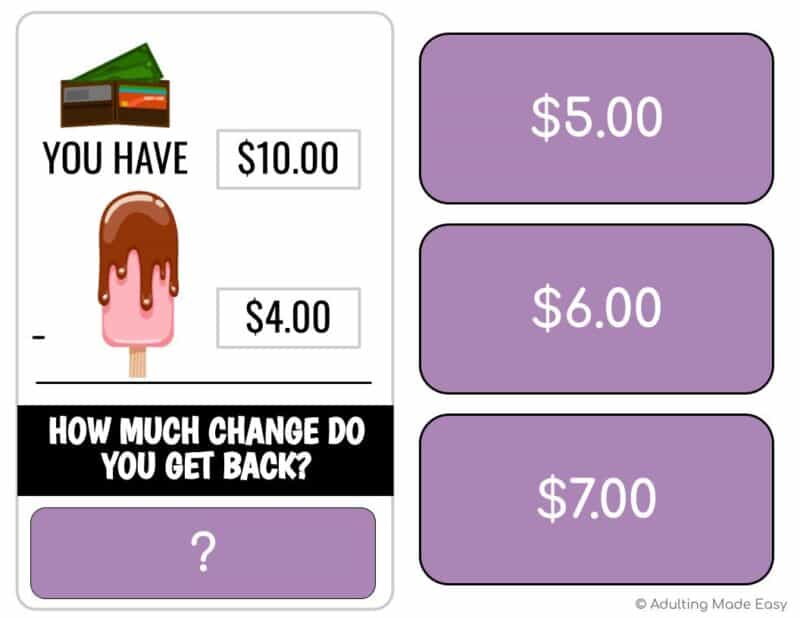 Ice Cream Shop - Menu Subtraction Digital Task Cards