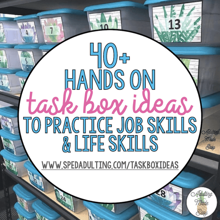 Hands On Task Box Ideas for Job Skills & Life Skills - Adulting Made ...