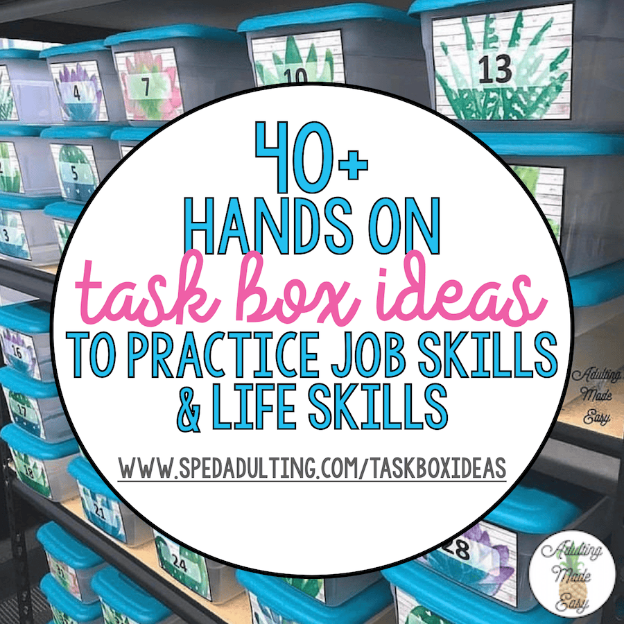 Hands On Task Box Ideas For Job Skills Life Skills Adulting Made