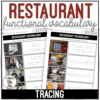 Restaurant Functional Vocabulary TRACING Worksheets - Adulting Made ...