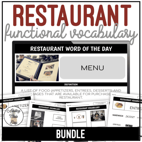 Restaurant Functional Vocabulary BUNDLE - Adulting Made Easy LLC