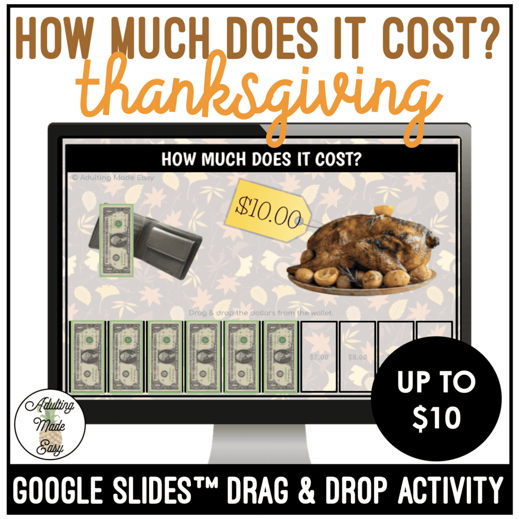 Thanksgiving How Much Does It Cost? Up to $10 Google Slides Activity ...
