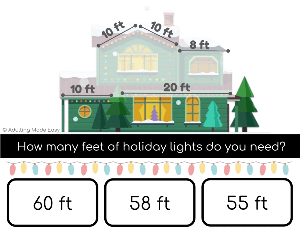 Holiday Lights Math Task Cards - Adulting Made Easy LLC