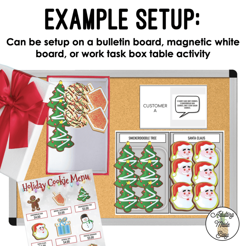 Holiday Cookie Orders Interactive Bulletin Board Work Task - Adulting ...