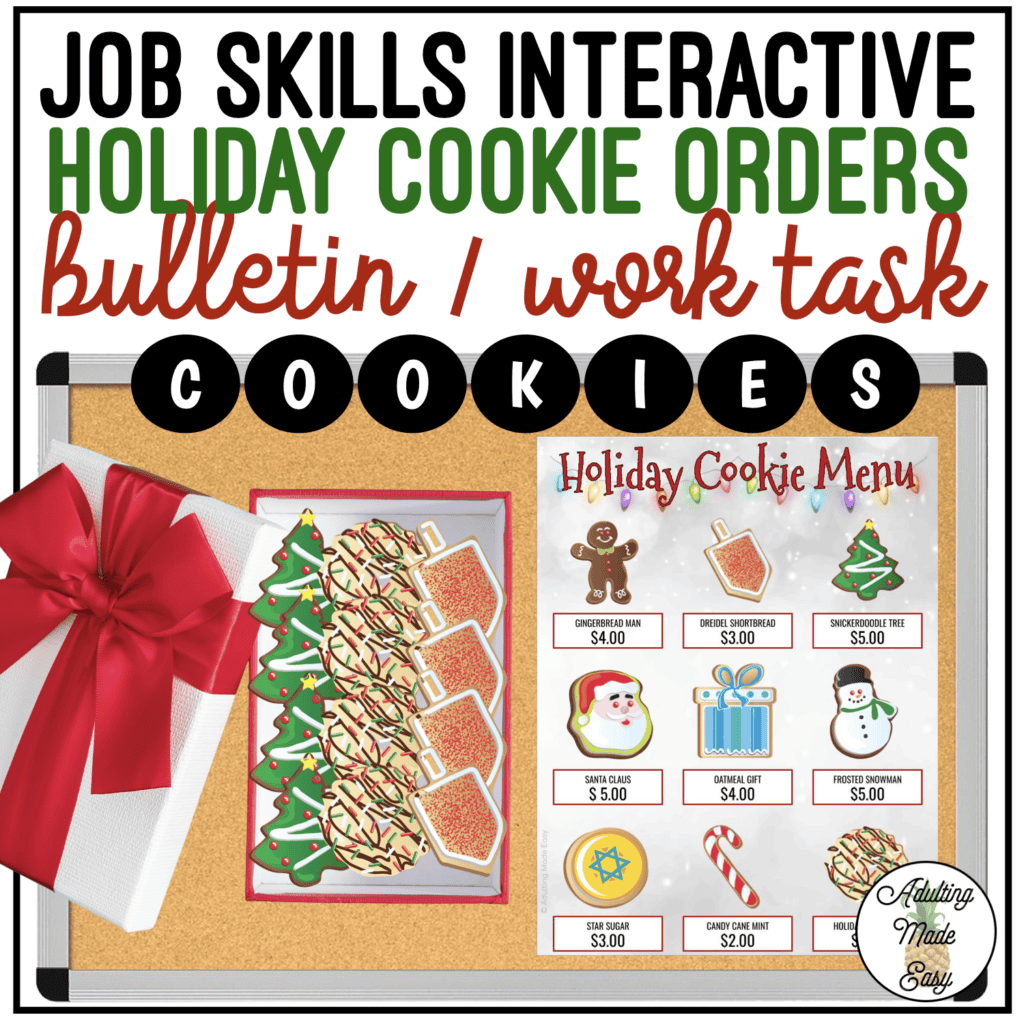 Holiday Cookie Orders Interactive Bulletin Board Work Task - Adulting ...