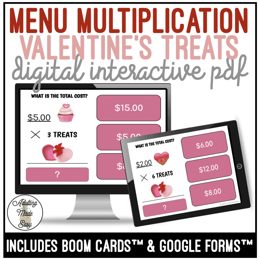 Valentine's Treats Multiplication Digital Task Cards - Adulting Made ...