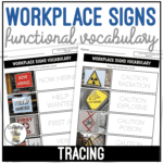 Workplace Signs Vocabulary TRACING Worksheets - Adulting Made Easy LLC