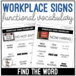 Workplace Signs Functional Vocabulary BUNDLE - Adulting Made Easy LLC