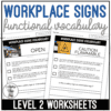 Workplace Signs Functional Vocabulary LEVEL 2 Worksheets - Adulting ...