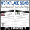 Workplace Signs Functional Vocabulary BUNDLE - Adulting Made Easy LLC