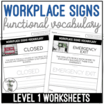 Workplace Signs Functional Vocabulary BUNDLE - Adulting Made Easy LLC