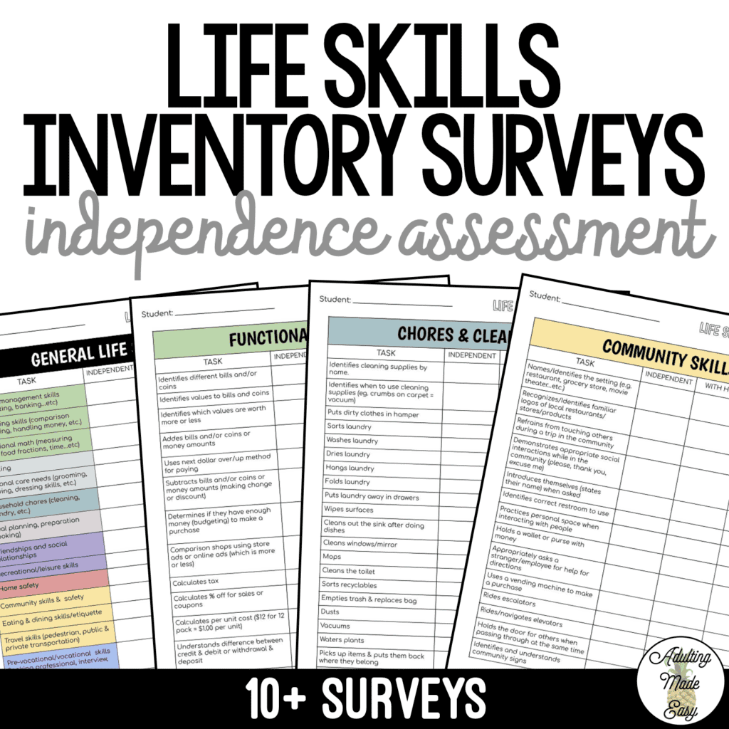 Life Skills Inventory Surveys - Adulting Made Easy LLC