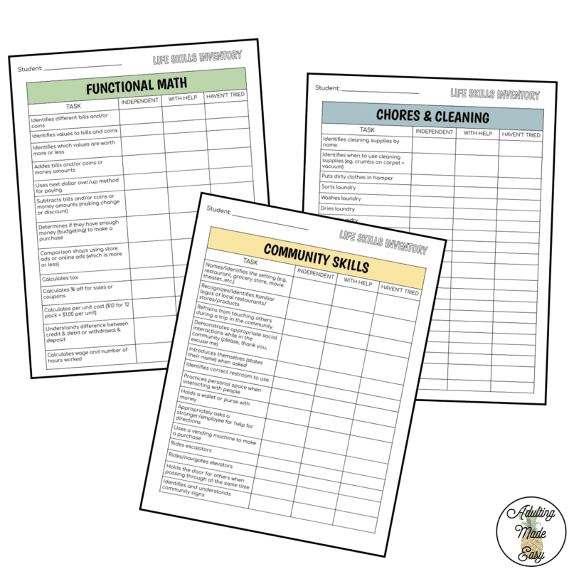 Life Skills Inventory Surveys - Adulting Made Easy LLC