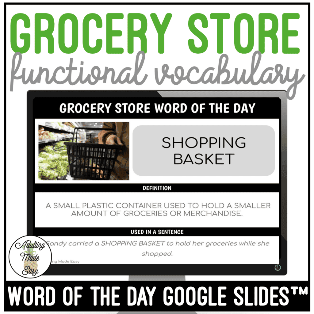 Grocery Store Vocabulary WORD OF THE DAY Google Slides - Adulting Made ...