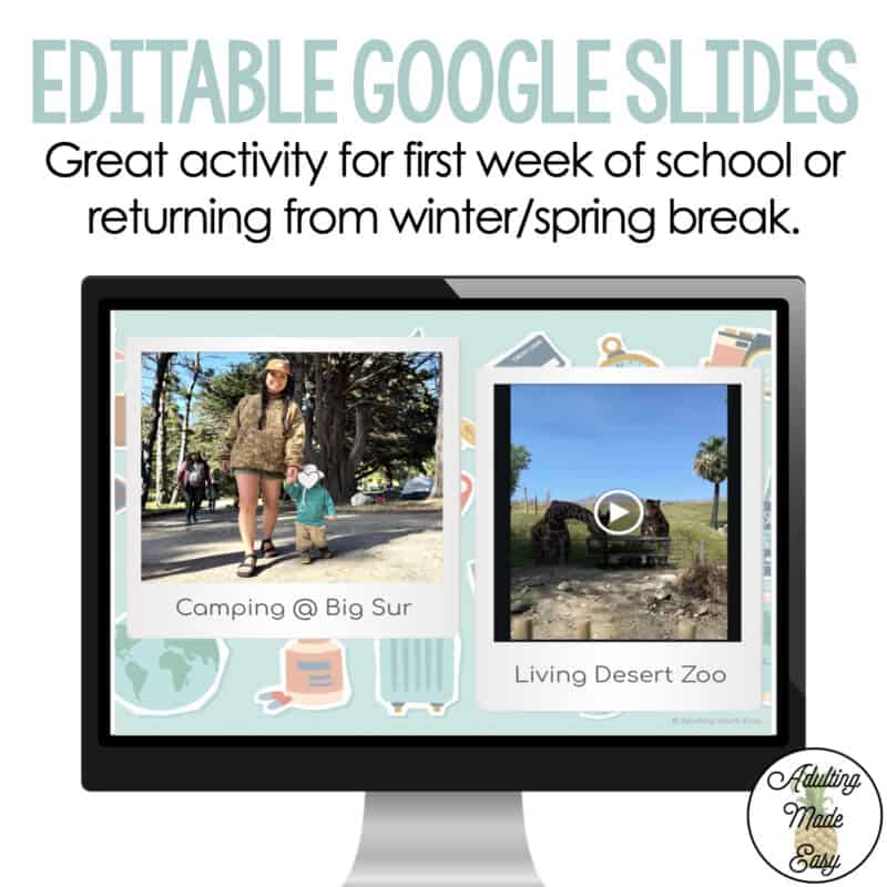Break Reflection Editable Google Slides & Worksheets - Adulting Made ...